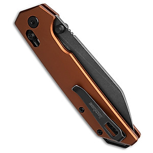Kershaw Iridium Reverse Tanto Folding Pocket Knife, Sleek 3.4 inch D2 Steel Blade, DuraLock Locking Mechanism, Aluminum Handle, Designed in the USA (Bronze Aluminum/Black Stonewash)