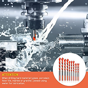 Ideashop 10Pcs Ultimate Drill Bits, Heavy Duty Multifunctional Drill Bits with Carbide Tip 6/8/10/12mm Punching Drill Bits Set for Hard Metal and Steel, Tile, Concrete, Glass, Brick, Wood, (Orange)