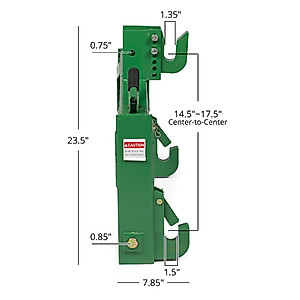 Titan Attachments Green 3 Point Quick Hitch Adaptor to Category 1 Tractors, 3000 LB Lifting Capacity, 27.5" Between Lower Arms, 14.5" ~17.5" Level Adjustment