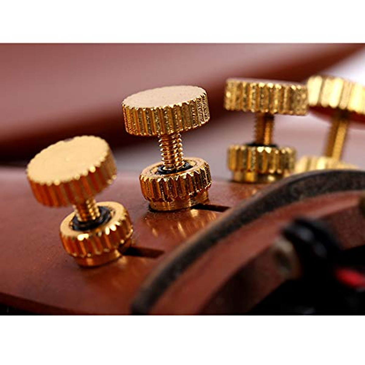 KAIY Violin Fine Tuners for 4/4-3/4 Violin, Stainless Metal String Spinner Adjuster, Nickel Plated Anti Rust, 4 Pcs Black/Gold