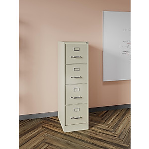 Hirsh Industries 22" Deep Vertical File Cabinet 4-Drawer Letter Size Putty, 17891
