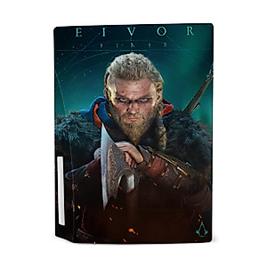 Head Case Designs Officially Licensed Assassin's Creed Male Eivor Valhalla Key Art Matte Vinyl Faceplate Sticker Gaming Skin Decal Cover Compatible With Sony PlayStation 5 PS5 Disc Edition Console