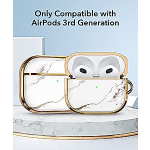 ESR Style Case Compatible with AirPods 3rd Generation (2021), Shockproof Protective Cover, Supports Wireless Charging, Stylish Case with Wrist Strap and Keychain Clip, Daydream Series, Marble