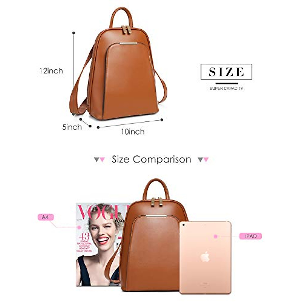 Tom Clovers Women Leather Backpack Daypack Casual Fashion Bag MINI Backpack for Women for Ladies Girls