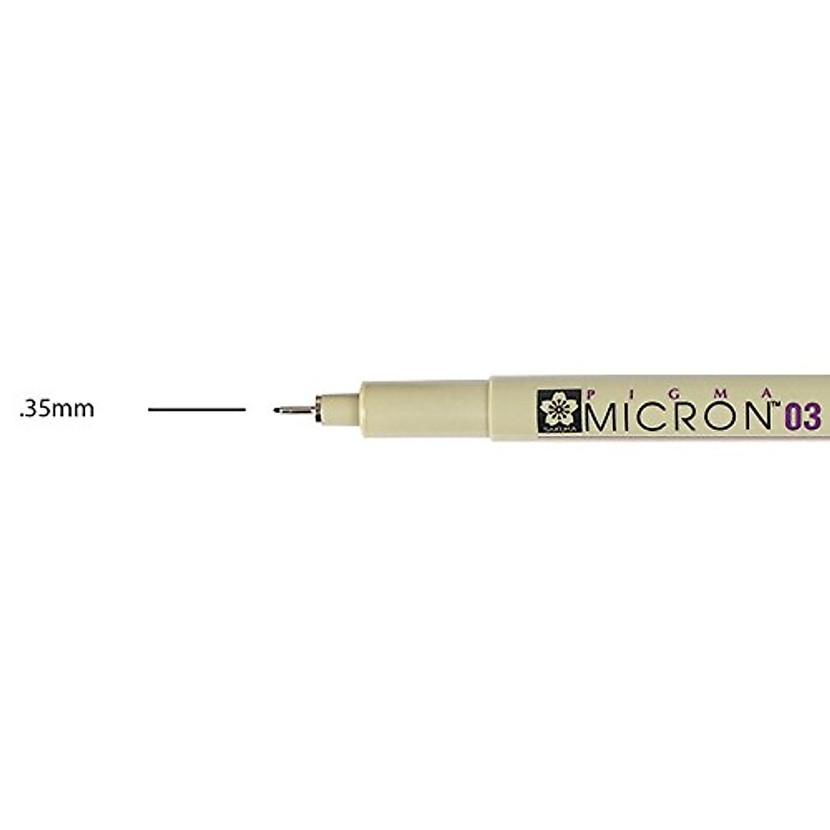Sakura 30381 Pigma Micron Blister Card 03 Ink Pen, 0.35-mm, Black