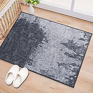 Rugshop Distressed Abstract Stain Resistant Flat Weave Eco Friendly Premium Recycled Machine Washable Area Rug 2'1"x3' Gray