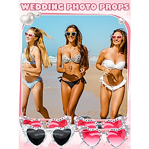 Mootycapa 6 Pcs Bride Sunglasses Bachelorette Sunglasses Party Favors for Bridesmaids for Wedding Party Bride to Be Gifts(White, Pink, Bridesmaid)