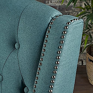 GDFStudio Izaak Tufted Back Fabric Recliner Chair (Dark Teal)