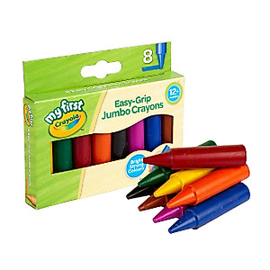 CRAYOLA MyFirst Jumbo Crayons - Assorted Colours (Pack of 8) | Easy-Grip Colouring Crayons Perfect for Toddlers Hands | Ideal for Kids Aged 12+ Months