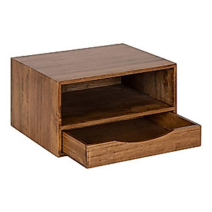 Kate and Laurel Hutton Modern Floating Shelf, 12.5 x 10 x 7, Rustic Brown, Farmhouse Floating Desk for Storage and Display