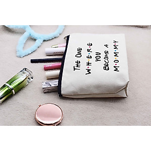 Mothers Day Gift-New Mommy Gift,First Time Mom Gift,Mother To Be Ideas,Promoted to Mom,Baby Shower Present,Pregnancy Announcement Gift,the One Where Makeup Bag You Become A Mommy Cosmetic Bag Gift