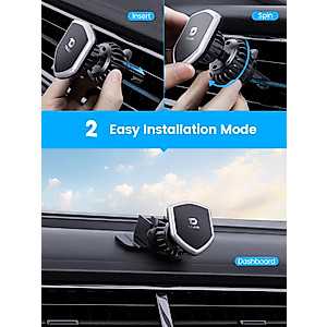 TRUDIN Magnetic Phone Holder for Car 2022 Upgraded,【Ultra Sturdy Vent Hook】 Hands-Free Car Phone Holder Mount【Sharp Turns & Bumpy Roads Friendly】 Compatible with iPhone, Samsung, All Smartphones