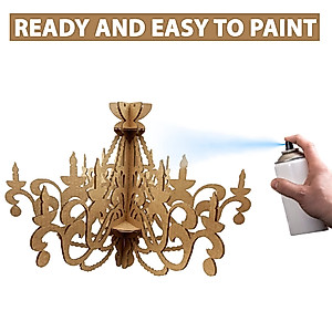 20'' wide Cardboard chandelier Model 2 | 5 branches | perfect decoration for ceiling | lightweight | made in USA | Model 2