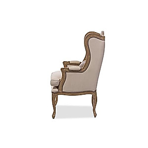 Baxton Studio Oreille Armchair, 27.3 x 25.35 x 40.56, Beige