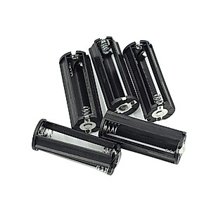 Hxchen 3 x 1.5V AAA Series Connection Plastic Black Cylinder Battery Storage Holder Case Adapter Black - (5 Pcs)