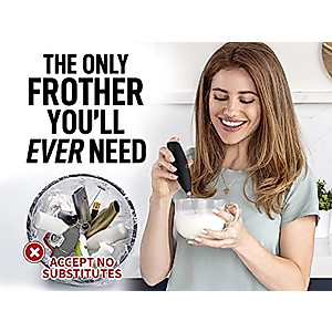 Zulay Powerful Milk Frother for Coffee with Upgraded Titanium Motor - Handheld Frother Electric Whisk, Milk Foamer, Mini Blender and Electric Mixer Coffee Frother for Frappe, Matcha, No Stand - Black