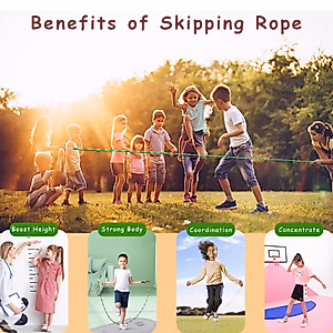 TYSISKNO 2 Pack Jump Rope for Kids Girls and Boys, Soft Beaded Jump Ropes, Adjustable Skipping Rope, Workout and Weight Loss,9.2Ft(Blue&Purple)