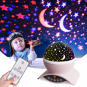 Night Light Star Projector for Bedroom,Gifts for 10 Years Old Girl,Glow in The Dark Stars,LED Lamp Star Light Projector for Kids Baby,Rotation Lamp with Timer Remote and Chargeable,Room Ceiling Decor