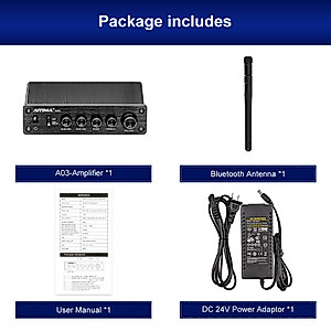 AIYIMA A03 2.1 Channel Class D Amplifier 50W+50W+100W TPA3116 Subwoofer Bluetooth Amp HiFi Power Amplifier with Power Adapter