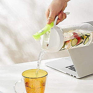 Karafu Water Pitcher with Lid & Airtight Locking Spout 50 Oz, Heat Resistance Glass Carafe for Water Coffee Tea & Other Beverages