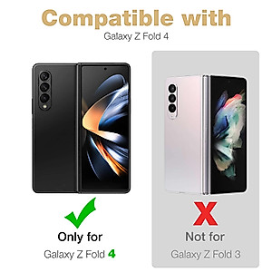 Dexnor Shielder Series Case for Samsung Galaxy Z Fold 4(2022), Military-Grade Shockproof Rugged Bumper Case Cover with Built-in Screen Protector & Kickstand,Black