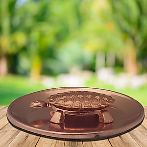 Feng Shui Copper Plate & Tortoise/ Turtle Lucky, Best Wishes, Vastu Living Positivity, Wealth, Good Health ,Good Luck & Longevity, for Home, Office Decor Gift Items. Set of 1