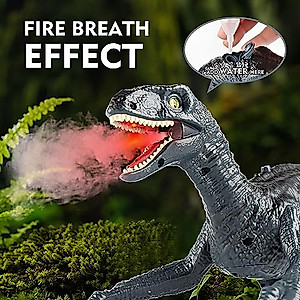 Teensmagic Remote Control Dinosaur Toy for Kids 6-12 - Jurassic Velociraptor RC Robot with Light & Roaring Sound, Educational Birthday Gift for Boys & Girls