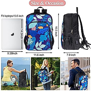 MHJY Carry On Backpack Travel Backpack for Women with Detachable Toiletry Bag,15.6 Inch Laptop Backpack Airline Approved,Blue Green