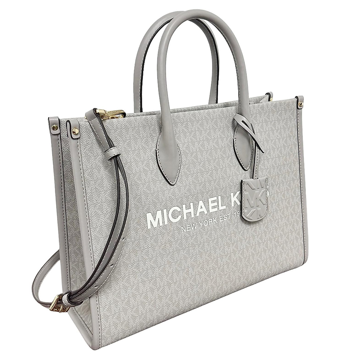 Michael Kors Mirella Medium Tote Bag (Pearl Grey Multi)