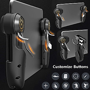 HUAYUWA 2Pcs Tablet Game Joystick Trigger Handle 6 Finger L1R1 Shooter Fire Aim Button Controller Fits for iPad Tablet PUBG Game Accessories
