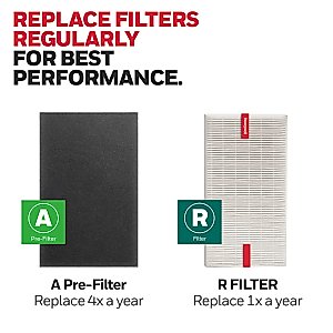Honeywell HEPA Air Purifier Filter Value Kit – Includes 2 R HEPA Filters and 1 A Pre-Filter Roll with Cutting Template