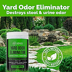 "Nature's Pure Edge,Yard Odor Eliminator. Perfect For Artificial Grass, Patio, Kennel, and Lawn. Instantly Removes Stool and Urine Odor. Long Lasting. Kid and Pet Safe.