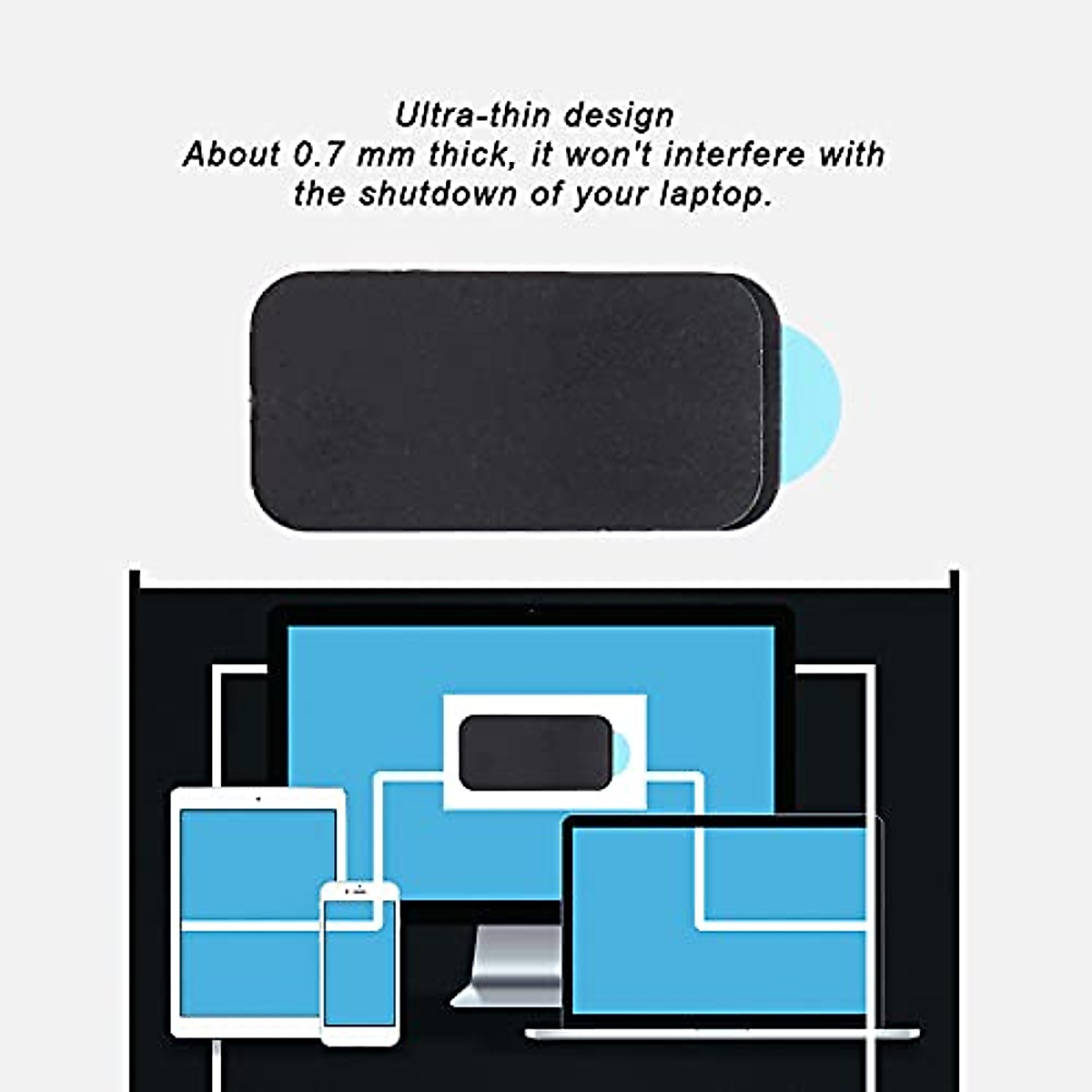 Laptop Camera Cover, Anti-peep Webcam Cover for Desktops for Smartphones for Laptops for Tablets(Black)