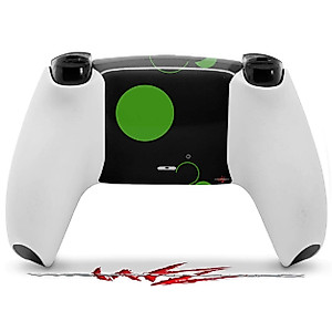 WraptorSkinz Skin Wrap compatible with Sony PS5 DualSense Controller Lots of Dots Green on Black (CONTROLLER NOT INCLUDED)