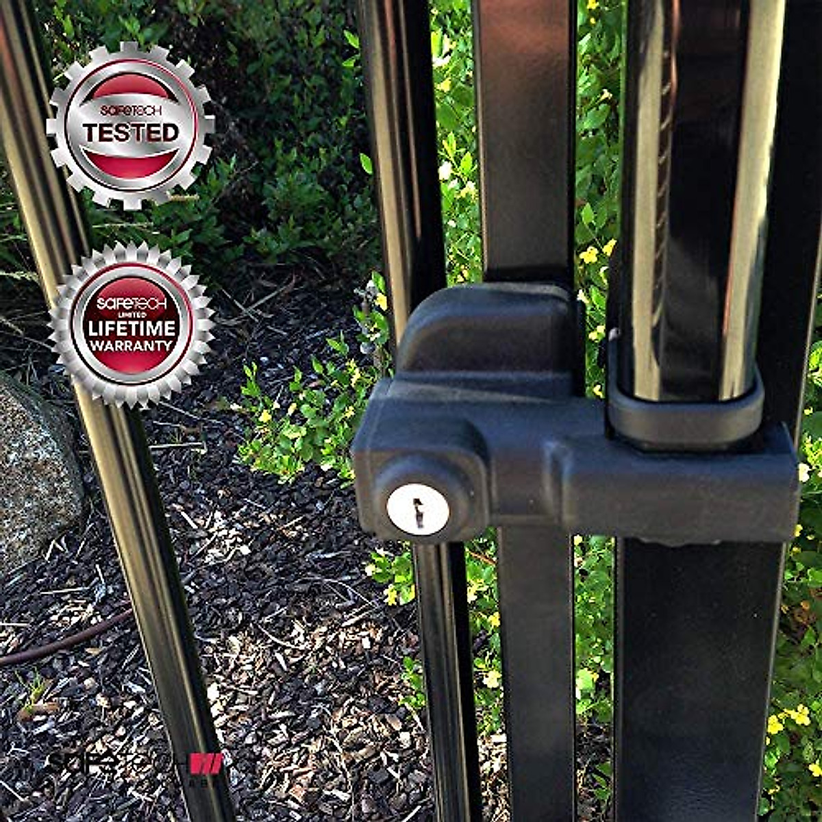 (Set of 2) Safetech SL-50H Magnetic Gate Latch - Top Pull Safety Magnetic Latching Technology Lock for Swimming Pool, Garden, Pool and Various Gates Security Lock for Kids & Pet Safety