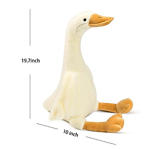 19.7" Swan Stuffed Animal, Soft Smooth Goose Plush Stuff Toy Gifts for Child Boys Girls (White)