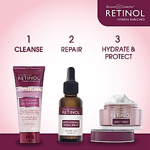 Retinol Anti-Aging Gel Cleanser – Gently Cleans Impurities From Pores & Exfoliates for Soft, Smooth Skin – Antioxidant-Rich Micro-Beads w/ Vitamin A & E Maximize Renewing Benefits Of Retinol