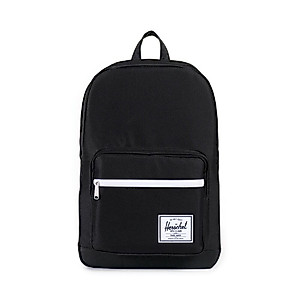 Herschel Pop Quiz Backpack, Black/Black Synthetic Leather, Classic 22L