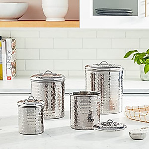 Old Dutch 4 Piece Hammered Black Pearl Canister Set