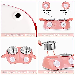 Outamateur Chocolate Melting Pot Electric Chocolate Fondue Mini Fondue Candy Maker with Double Melting Pot for Milk Chocolate,Cheese,Butter,Candy (Pink)
