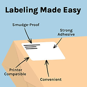 Premium Label Supply White Sticker Address Labels – 2” x 4" – Laser/Inkjet Compatible – (10 Labels/Sheet), 25 Sheets – 250 Total Adhesive Labels