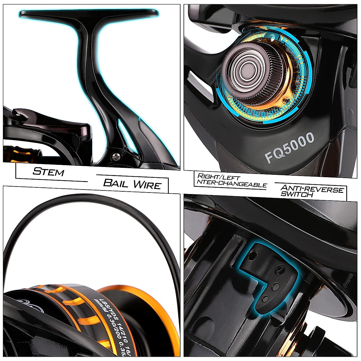 Sougayilang Spinning Reel, Lightweight Reels 12+1 Stainless BB Ultra Smooth Fishing Reel for Freshwater-2000