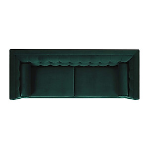 Jennifer Taylor Home Jack 84" Modern Tuxedo Tufted Sofa, Hunter Green Performance Velvet