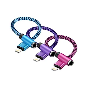 Lightning to 3.5mm Headphone Jack Adapter, 3-Pack iPhone 3.5mm Headphones/Earphones Audio Aux Jack Adapter Dongle Cable Converter Compatible with iPhone 14 13 12 11 Pro Max Plus Mini XR XS iPad iPod