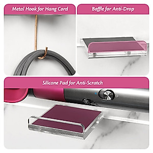 Belicheto Acrylic Storage Holder Compatible with Dyson Airwrap Styler Attachments Organizer Rack for Wand Barrels Brushes, Clear