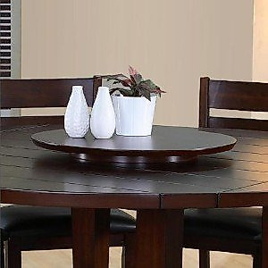 Advanced Furniture 21'' Classic Wood Spinning Lazy Susan Turntable Tray