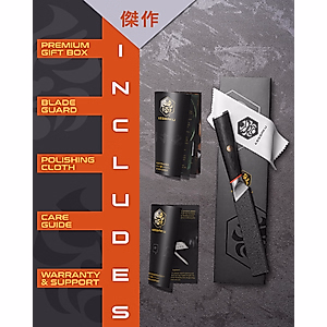 KESSAKU 4-Inch Paring Knife - Spectre Series - Forged Japanese AUS-8 High Carbon Stainless Steel - Pakkawood Handle with Blade Guard