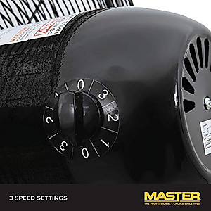 Master 24 Inch Oscillating Industrial High Velocity Pedestal Fan - Direct Drive, All-Metal Construction with OSHA-Compliant Safety Guards, 3 Speed Settings (MAC-24POSC)
