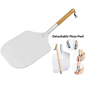 Universal Stainless Steel Grill Top Pizza Oven Kit with Pizza Stone Pizza Peel Pizza Cutter Pizza Shovel for Most Gas Grills Flat Top Grills Griddles Firepit- Set of 7 Pizza Baking Pizza Accessories