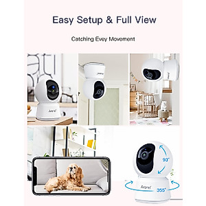 ARETI 5ghz WiFi Security Camera Indoor, 4MP Plug-in Pet Dog Camera with Phone App, Baby Home Cam 2.4G/5G Dual-Band, AI Motion Detection, Auto Tracking, 2-Way Talk, Night Vision, Works with Alexa 2PC